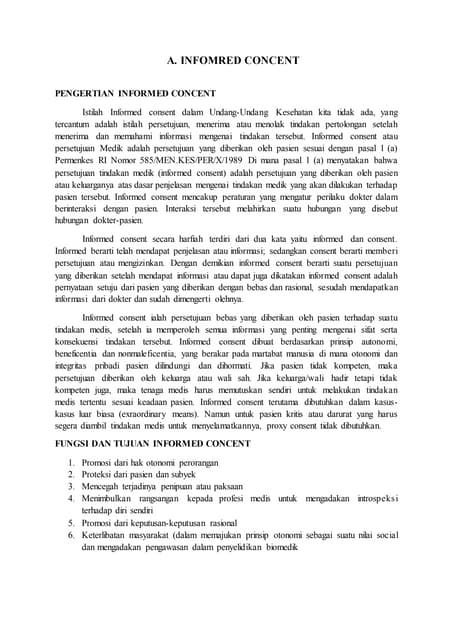 INFORMED CONSENT DALAM PEMBERIAN ASUHAN KEPERAWATAN | PPTX