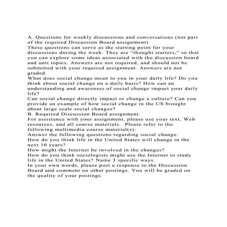 A. Questions for weekly discussions and conversations (not part .docx