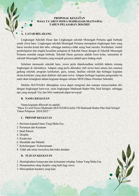 Contoh LPJ LDK OSIS | DOCX