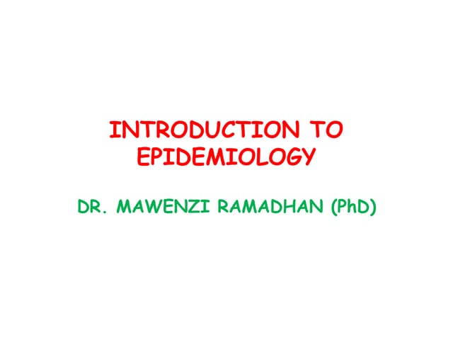 Introduction to epidemiology | PDF
