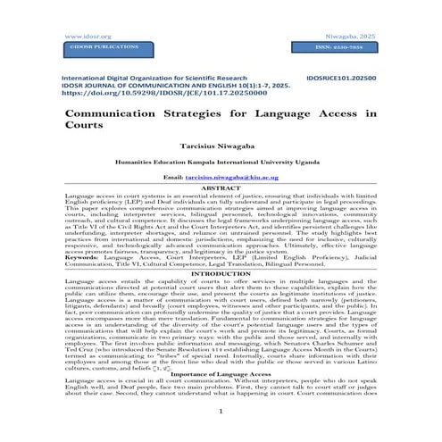 Communication Strategies for Language Access in Courts (www.kiu.ac.ug ...