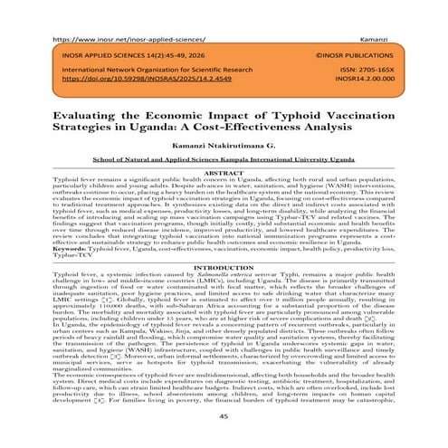 Evaluating the Economic Impact of Typhoid Vaccination Strategies in ...
