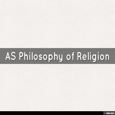 AS Philosophy of Religion | PPT