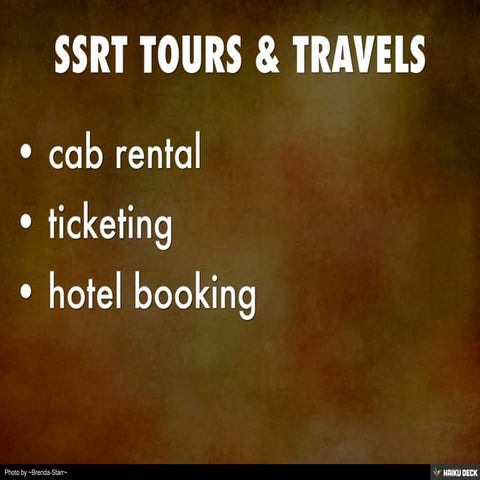 SSRT TOURS & TRAVELS | PDF