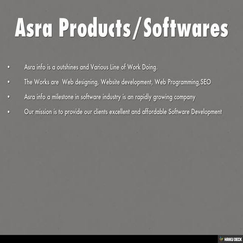 Asra Products/Softwares | PDF
