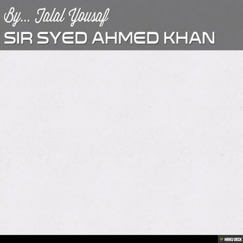 Sir Syed Ahmed Khan | PDF