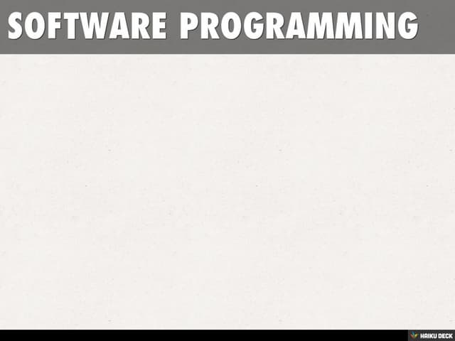SOFTWARE PROGRAMMING | PDF | Programming Languages | Computing SOFTWARE PROGRAMMING | PDF | Programming Languages | Computing
