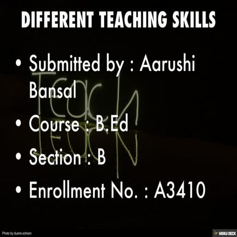 DIFFERENT TEACHING SKILLS | PPT