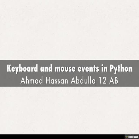 Keyboard And Mouse Events In Python Pdf Desktop Publishing