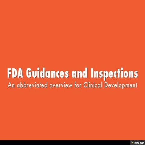 FDA Guidances and Inspections | PDF