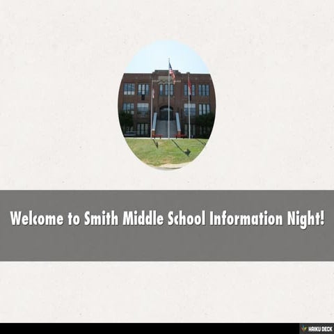 Welcome to Smith Middle School Information Night! | PPT