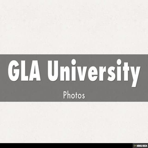 GLA University | PPT