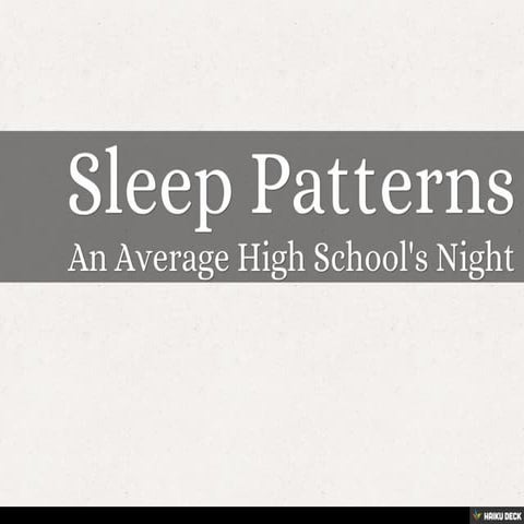 Sleep Patterns | PDF