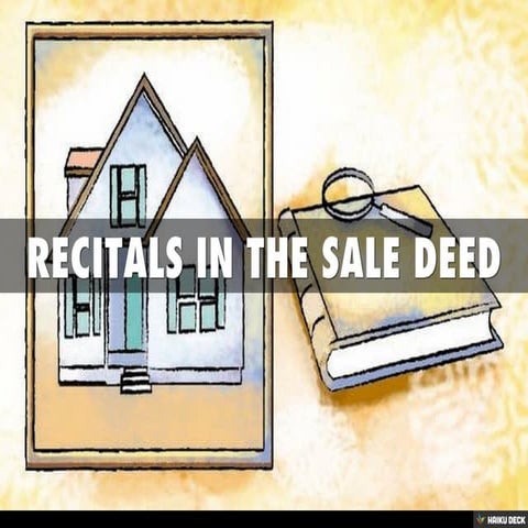 RECITALS IN THE SALE DEED | PDF | Poetry | Books and Literature