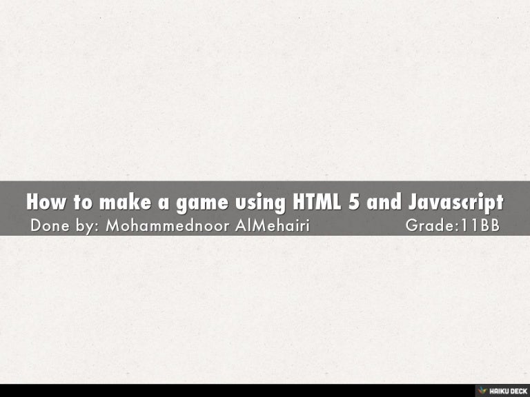 How To Make A Game Using Html 5 And Javascript 6056