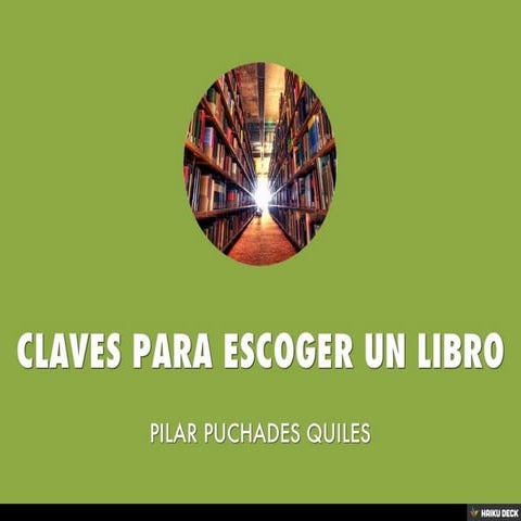 CLAVES PARA ESCOGER UN LIBRO | PPT