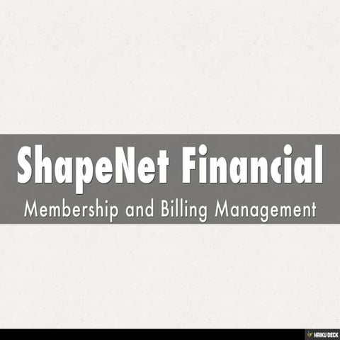 ShapeNet Financial | PDF