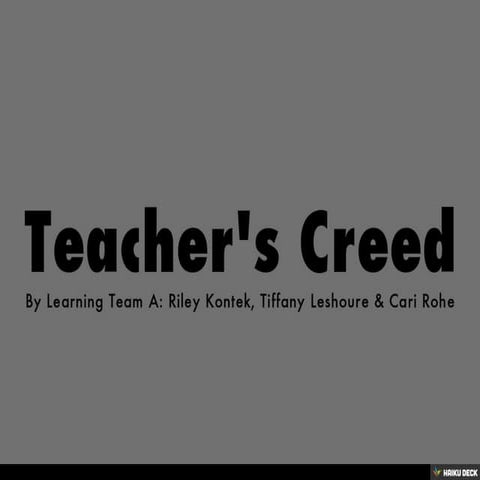 Teacher's Creed | PDF