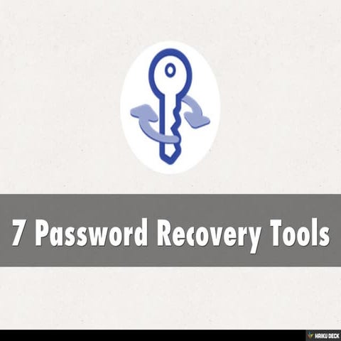 7 Password Recovery Tools | PPT