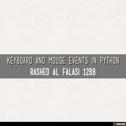 keyboard and mouse events in python | PDF