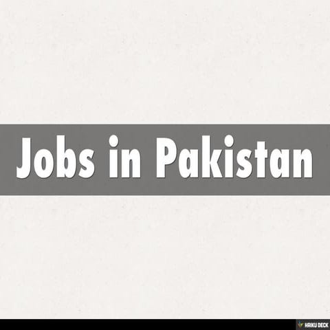 Jobs in Pakistan | PDF