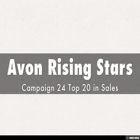 Avon Rising Stars | PDF
