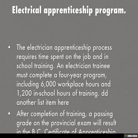 Electrical apprenticeship program/ | PPT