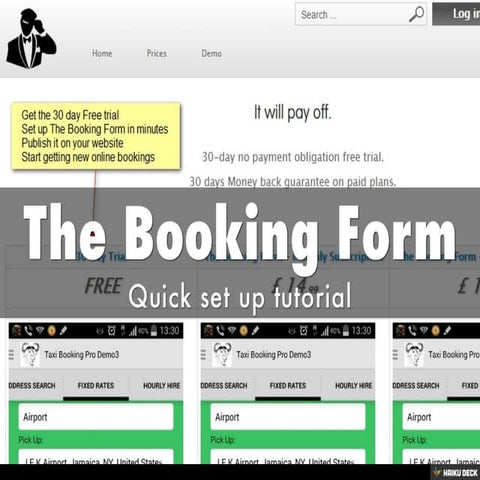 The Booking Form - long set up wizard | PPT