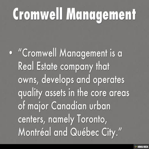 Cromwell Management | PPT