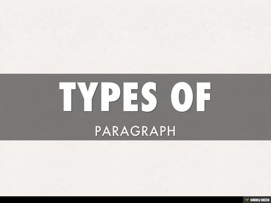 Types of paragraphs | PPTX