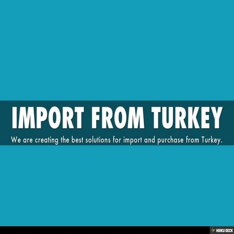 IMPORT FROM TURKEY | PDF