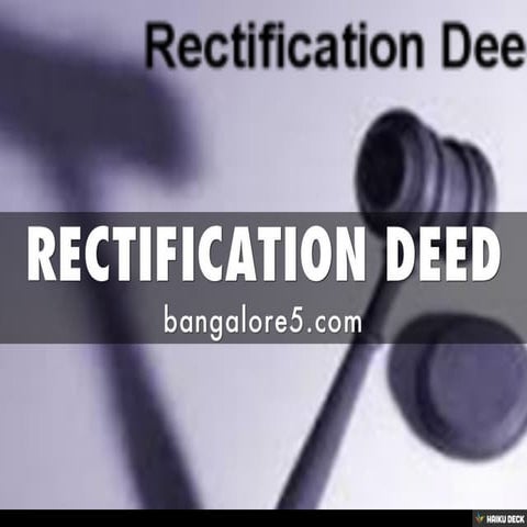 RECTIFICATION DEED | PDF