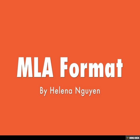 MLA Format | PPT