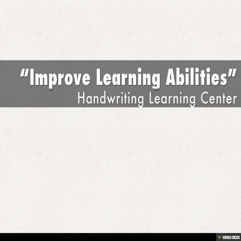 Improve Learning Abilities | PPT