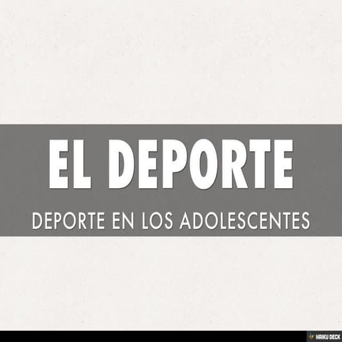 EL DEPORTE | PPT