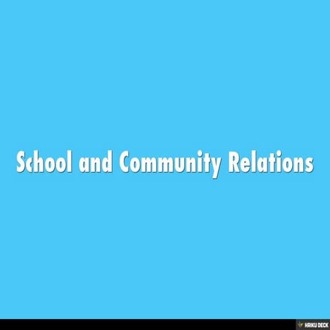 School and Community Relations | PDF