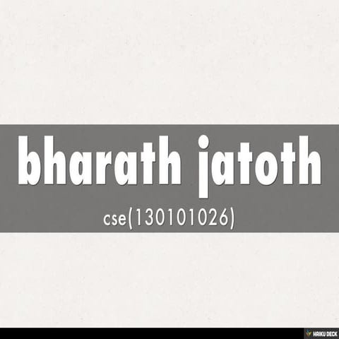 bharath jatoth | PPT