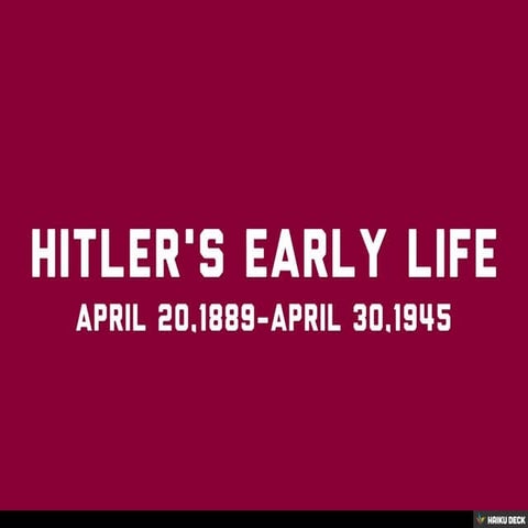 Hitler's early life | PPT