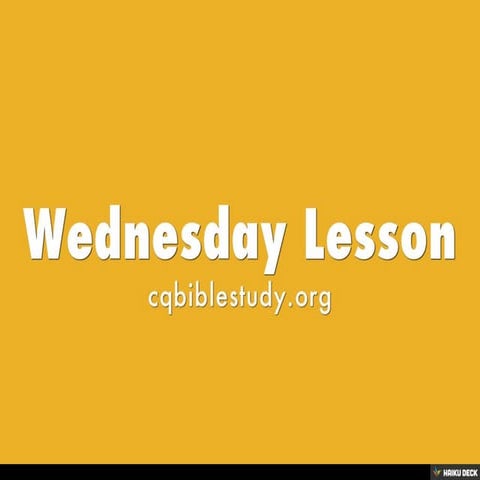 Wednesday Lesson | PDF