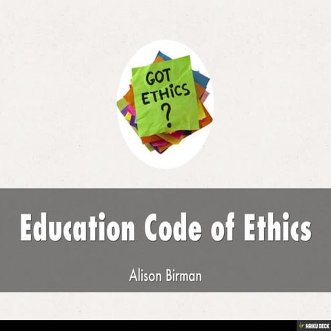 Education Code of Ethics | PPT