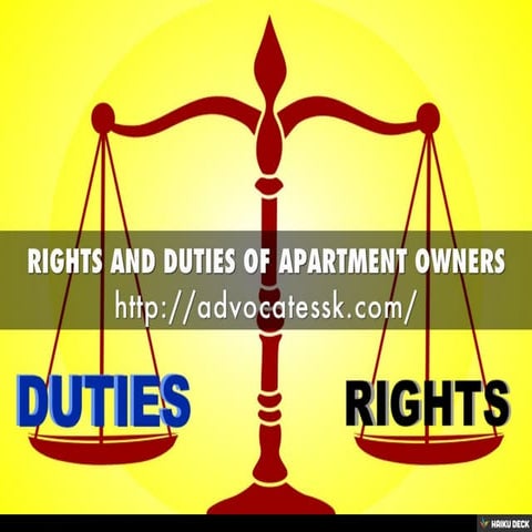 RIGHTS AND DUTIES OF APARTMENT OWNERS | PPT