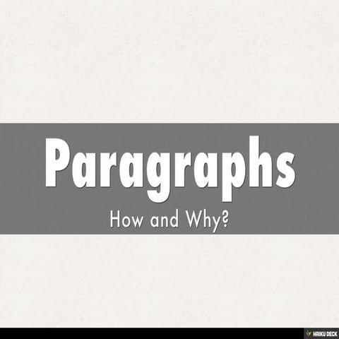 How to write paragraphs | PPT