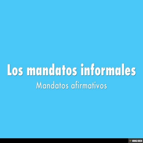 Los mandatos informales | PDF