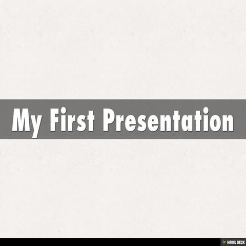 My First Presentation | PDF