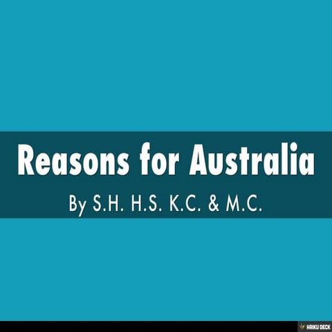 Reasons for Australia | PDF