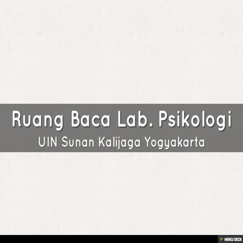 Ruang Baca Lab. Psikologi | PPT