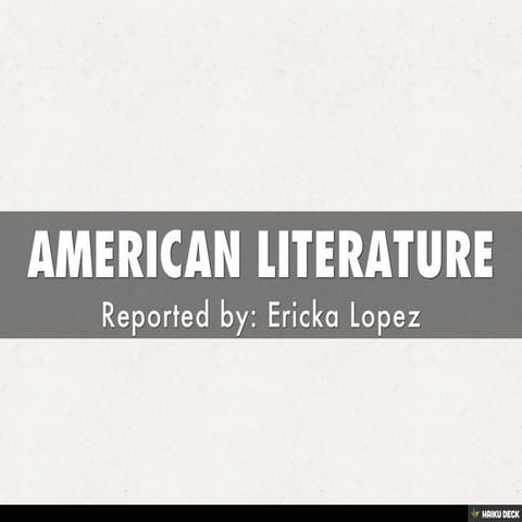 AMERICAN LITERATURE | PDF