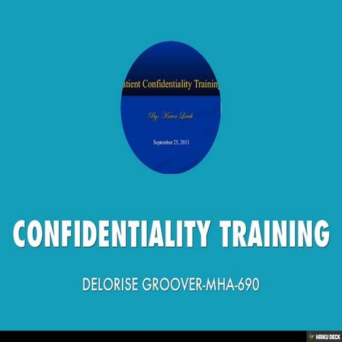 CONFIDENTIALITY TRAINING | PPT