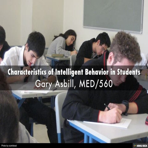 Characteristics of Intelligent Behavior in Students | PPT