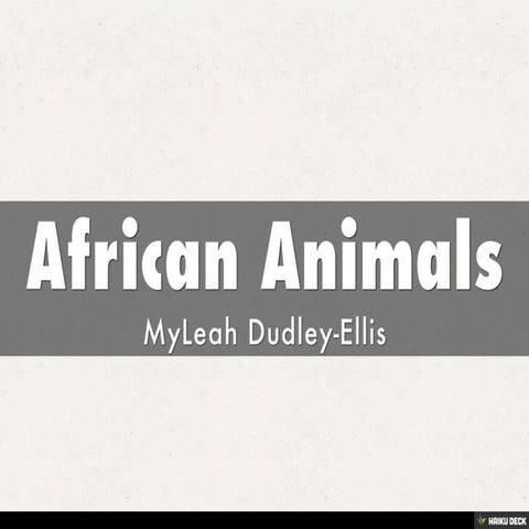 African Animals | PPT